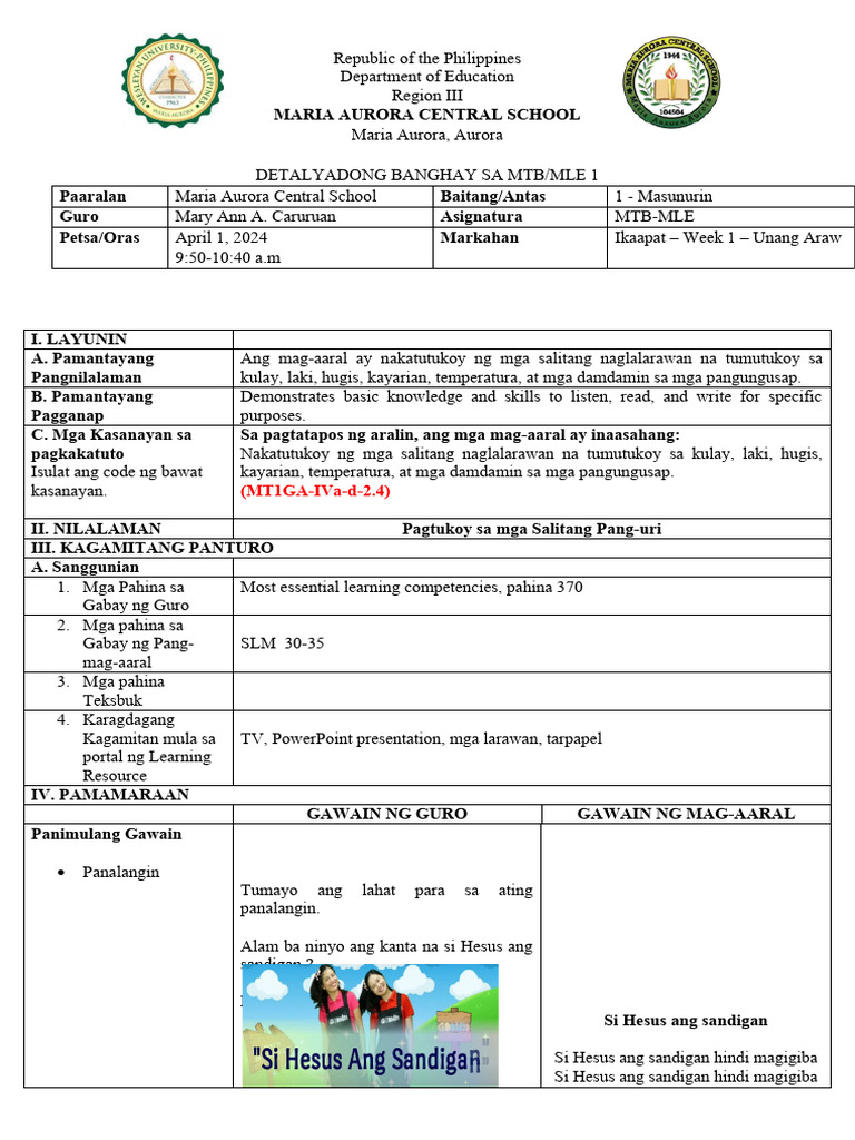 Day1-Q4-Week1-DLP-MTB - FINAL | PDF