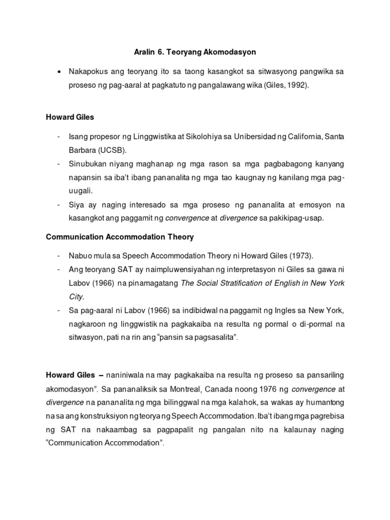 Aralin 6 TEORYANG AKOMODASYON | PDF