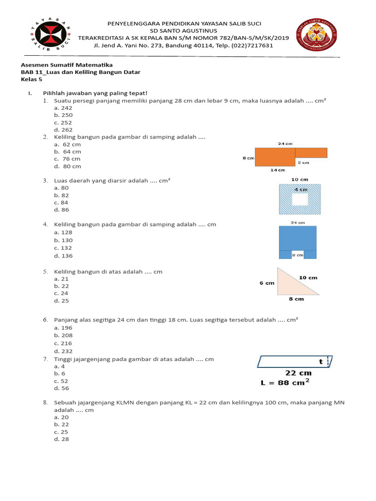 PH Bab 13 - Luas Dan Keliling Bangun Datar | PDF | Griya & Taman