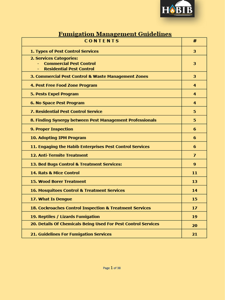 Fumigation Management Guidlines | PDF | Pest Control | Mosquito