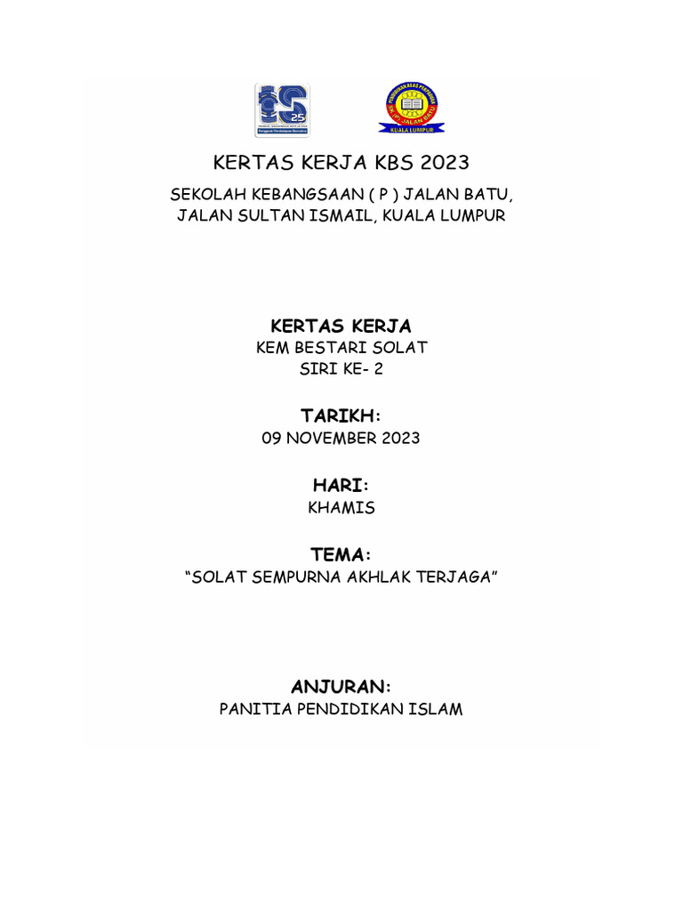 Kertas Kerja Kbs 2023 | PDF