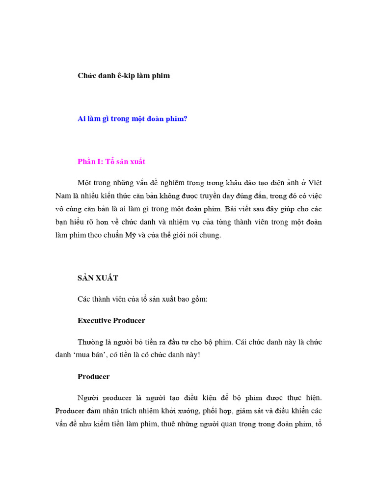 Cac Chuc Danh Trong Doan Phim | PDF