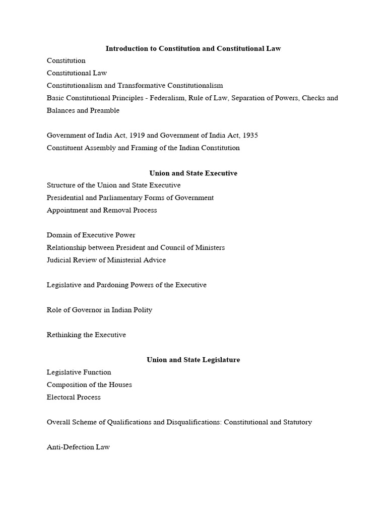 Introduction To Constitution and Constitutional Law | PDF | Cabinet ...