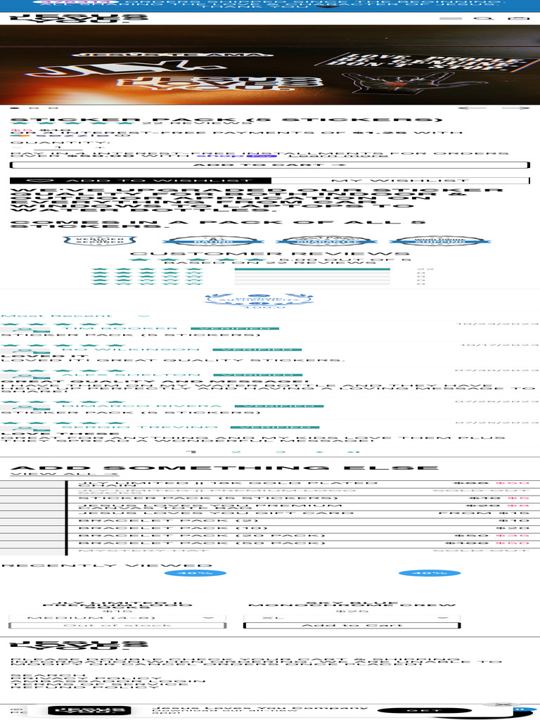 Sticker Pack (5 Stickers) – Jesus Loves You | PDF | Software | Computing