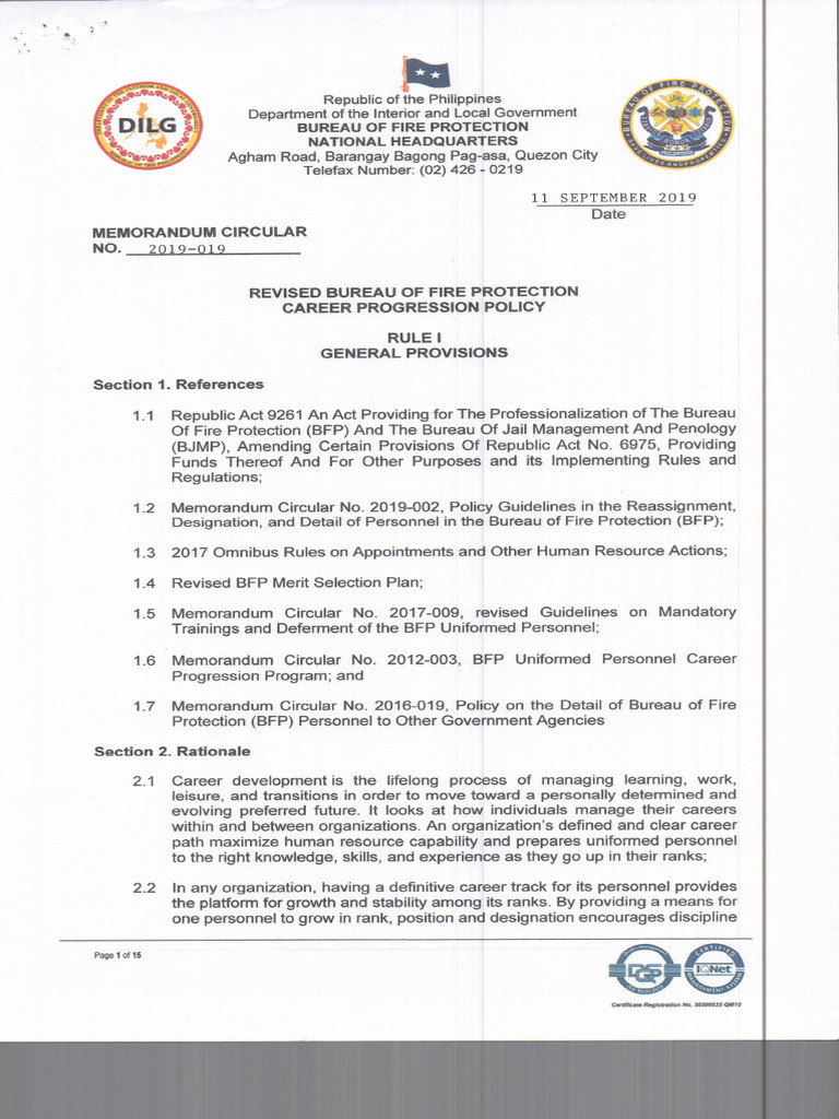 Mc-2019-019 (Career Progression Policy) | PDF