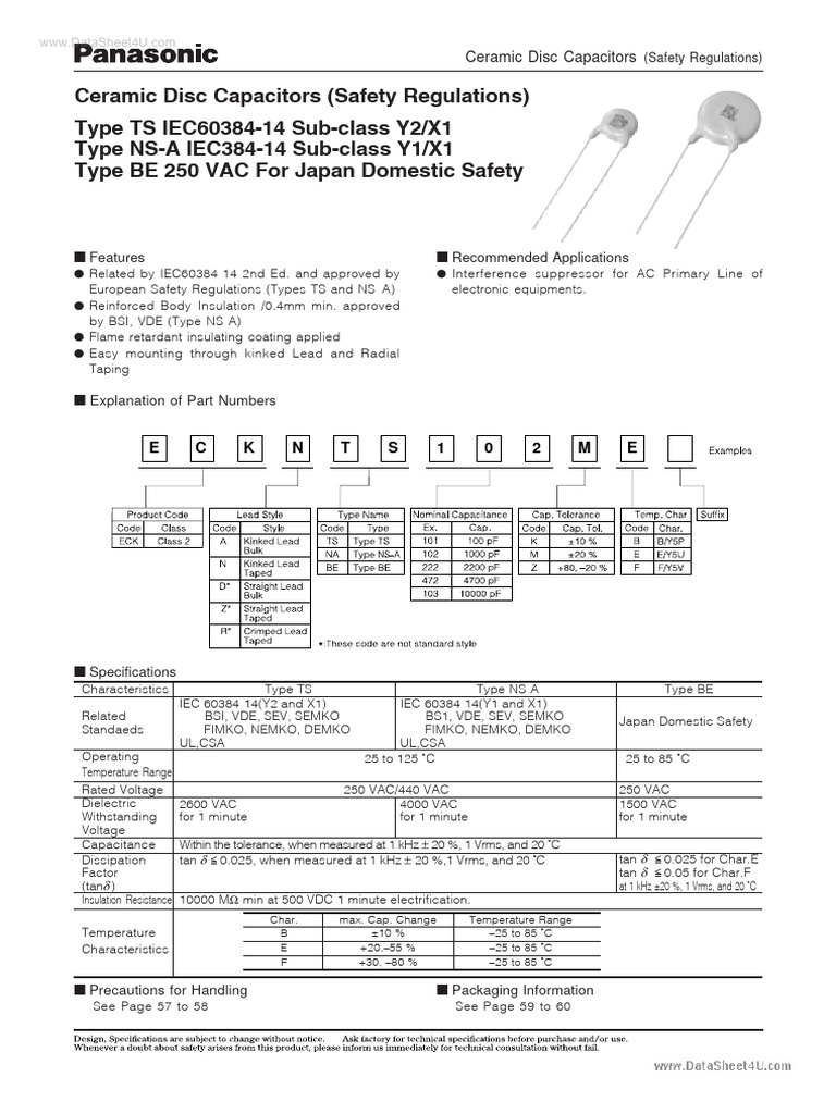 datasheet (1) | PDF | Capacitor | Alternating Current