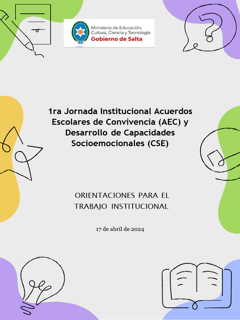 1RA JORNADA INSTITUCIONAL AEC Y DLLO DE HAB. SOCIOEMOCIONALES Abril 2024- | PDF | Escuelas ...