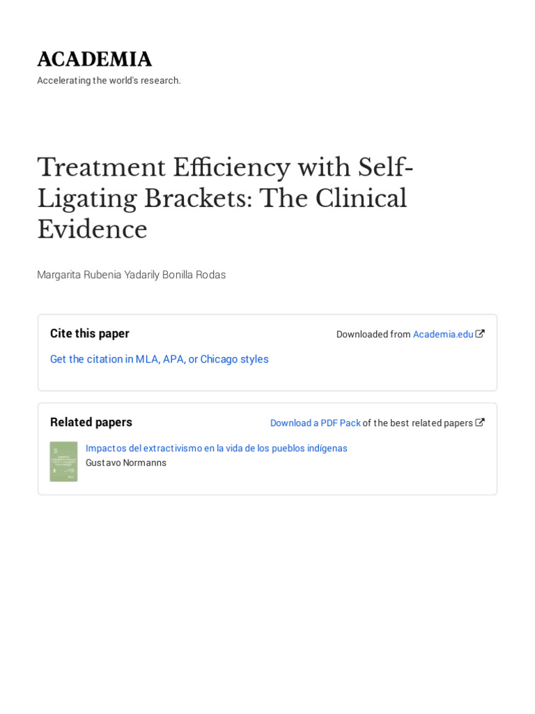 Treatment Efficiency With Self Ligating Brackets, The Clinical Evidence-With-Cover-Page-V2 | PDF ...