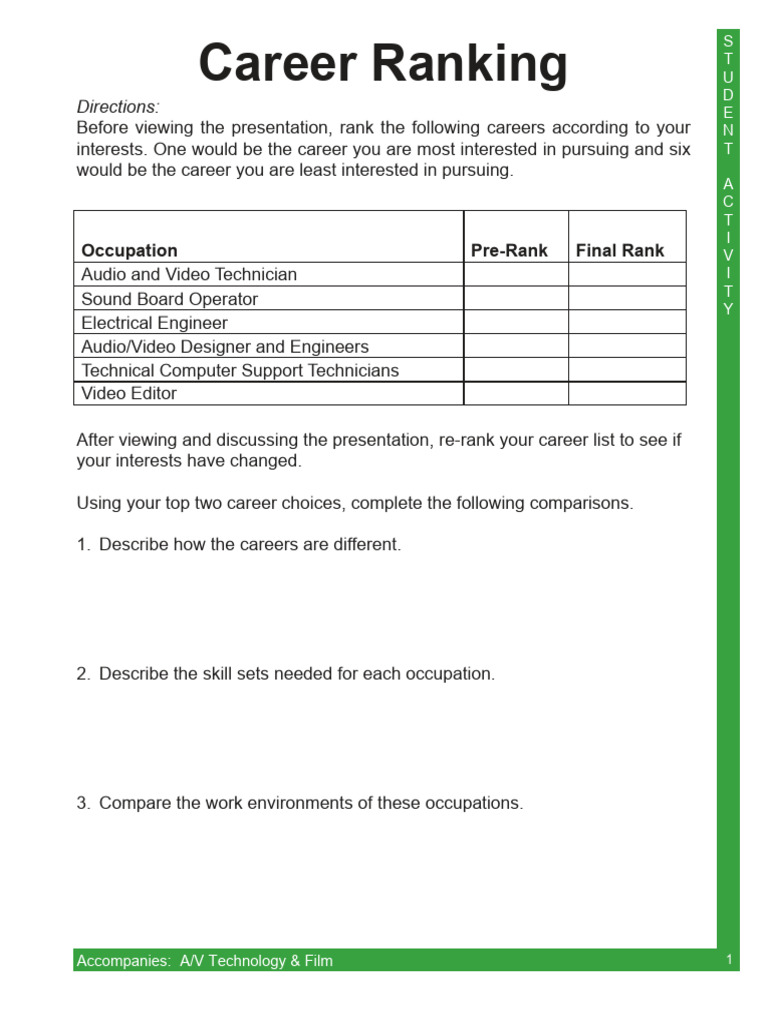 Kami Export - Activity - Career Ranking | PDF | Engineering