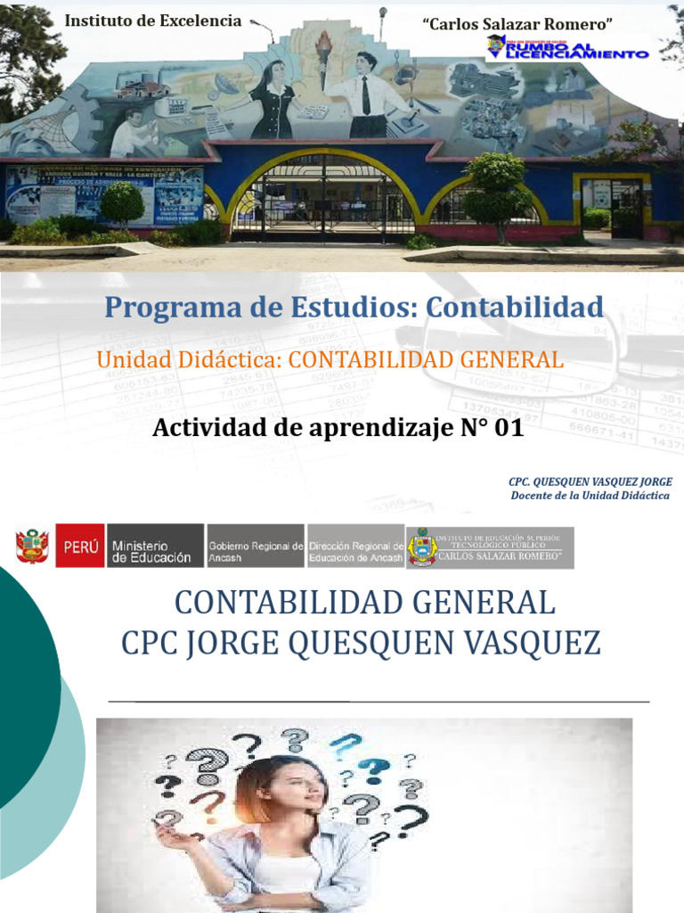 Sesiones de Aprendizaje de Contabilidad General Sesion N°1 La ... Sesiones de Aprendizaje de Contabilidad General Sesion N°1 La ...