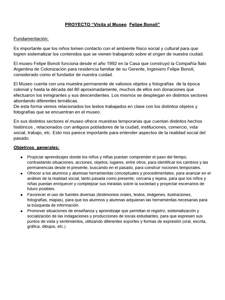PROYECTO museo | PDF | Museo | Escritura