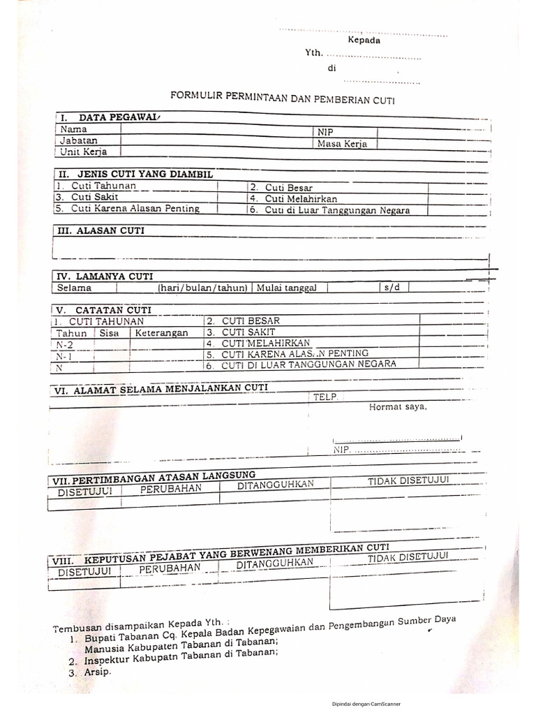 Blangko Cuti | PDF