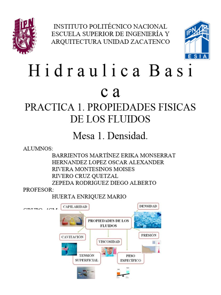 Propiedades Físicas de Fluidos | PDF | Densidad | Líquidos