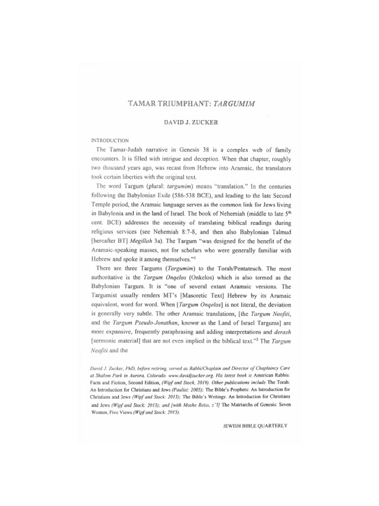 Targumim Insights on Tamar's Narrative | PDF | Copyright | Torah