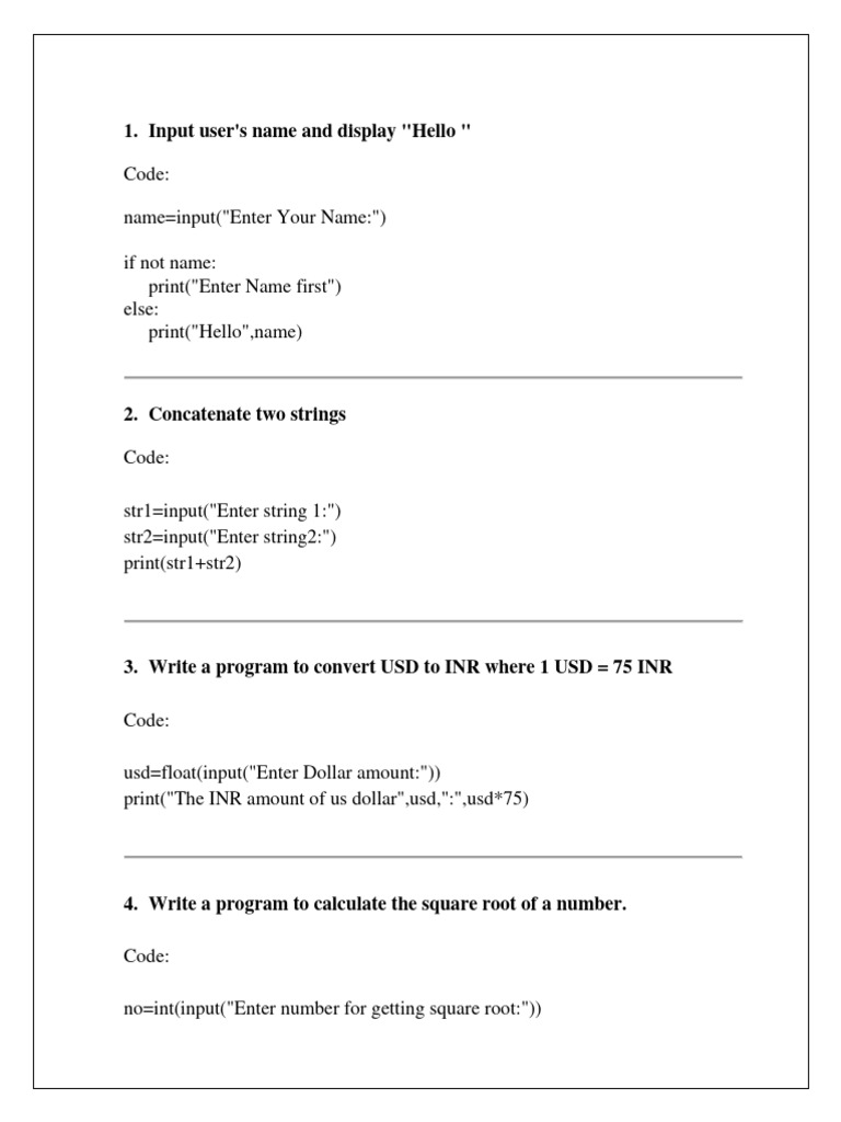 Python Practical QB - Full Finall | PDF | Length | Area