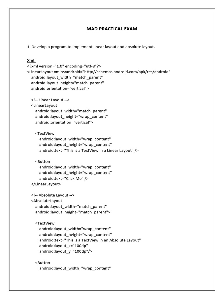 Mad Practical Codes | PDF | Android (Operating System) | Java ... Mad Practical Codes | PDF | Android (Operating System) | Java ...
