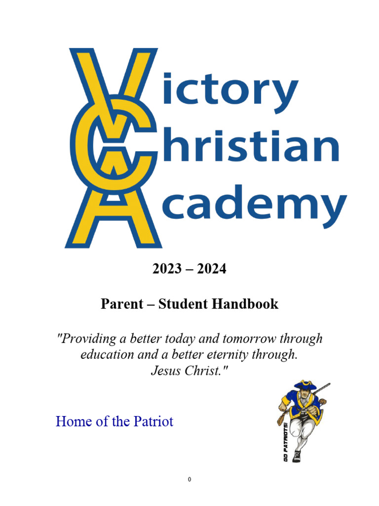 Victory Christian Academy Handbook 2023-2024 | PDF | Schools | Teachers