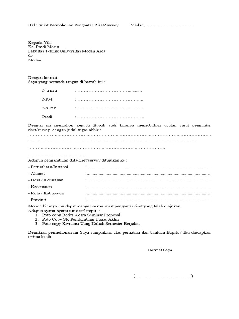 Form Pengajuan Data Riset Terbaru 1 | PDF | Komputer