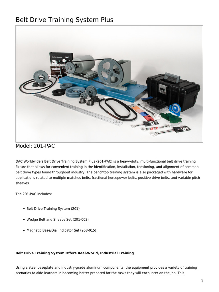 Belt Drive Training System Plus Overview | PDF | Belt (Mechanical ...