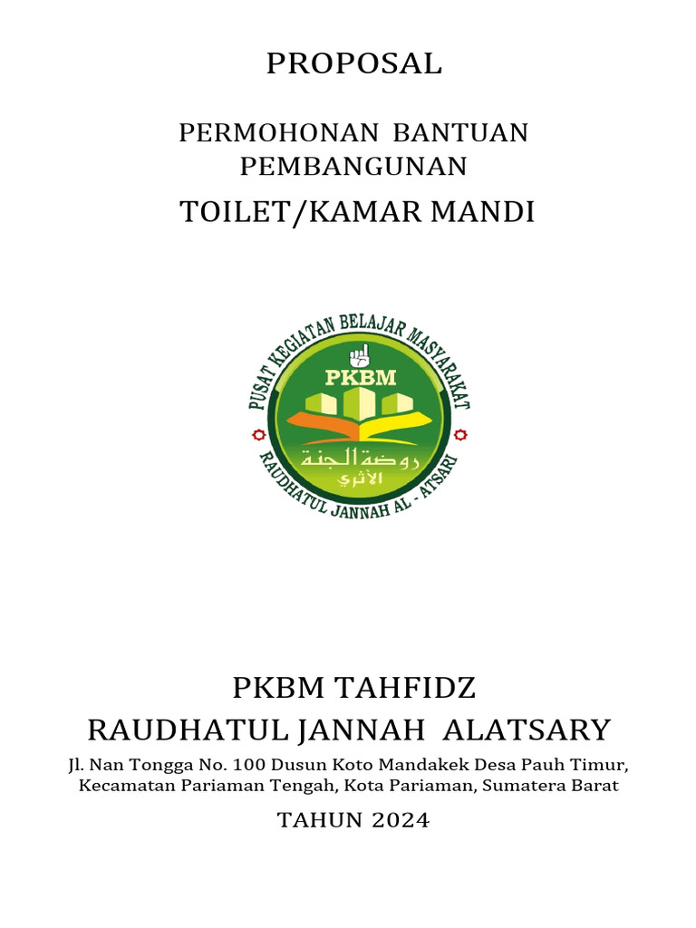 Proposal Kamar Mandi | PDF