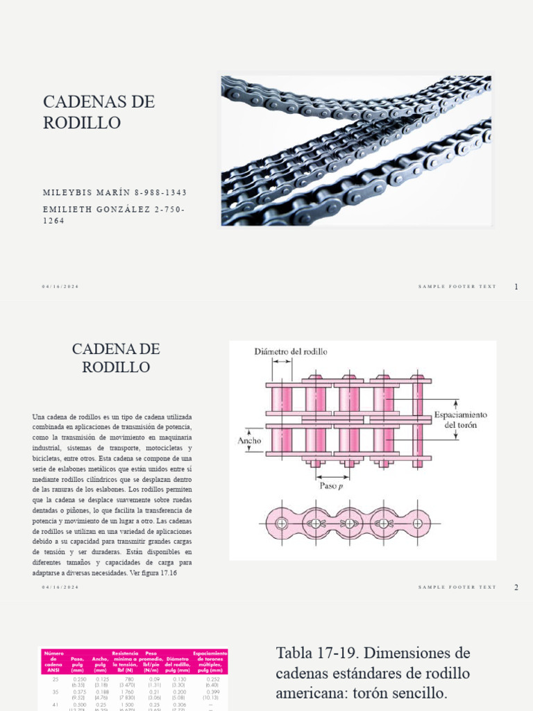 Cadenas de Rodillo | Descargar gratis PDF | Ingeniería mecánica