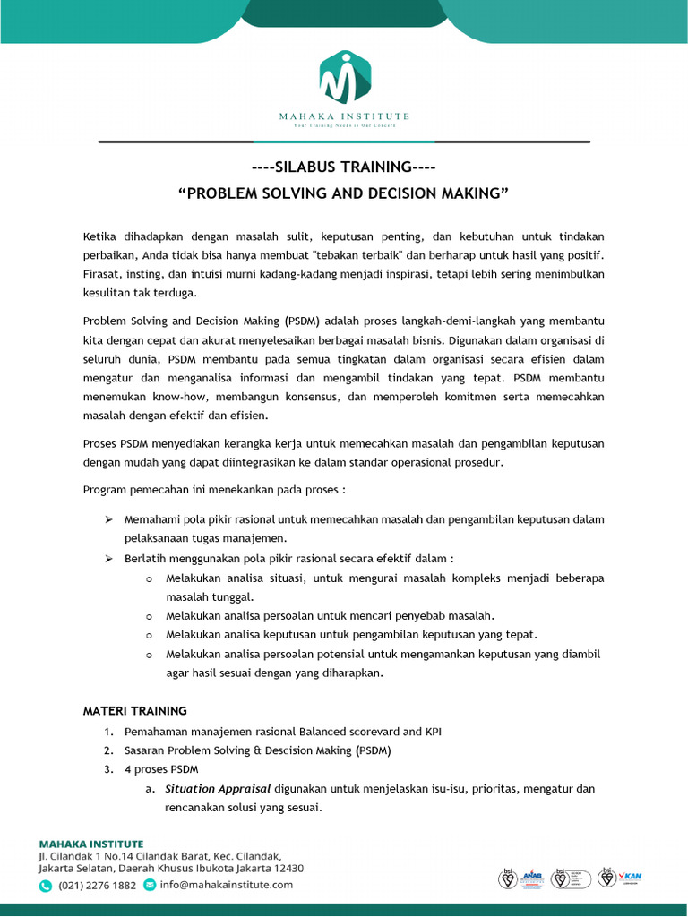 Problem Solving & Decision Making Online | PDF