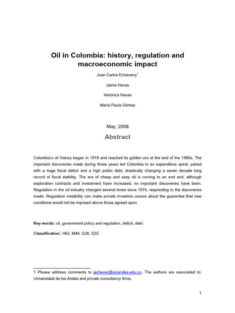Colombia's Oil Industry: History & Impact | PDF | Petroleum ...