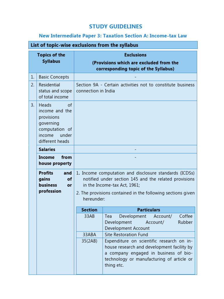 STUDY GUIDELINES | PDF | Income Tax | Tax Deduction
