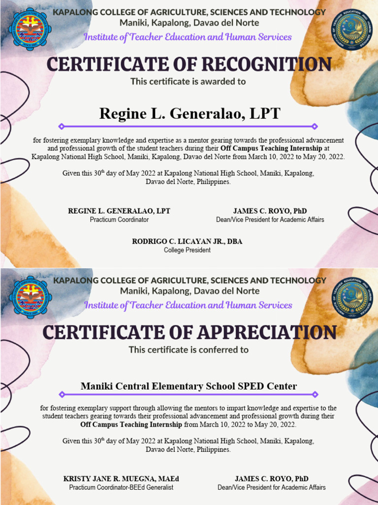 CERTIFICATE (1) | PDF | Behavior Modification