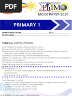 Timo Practice Paper I p3 | PDF | Numbers | Fraction (Mathematics)