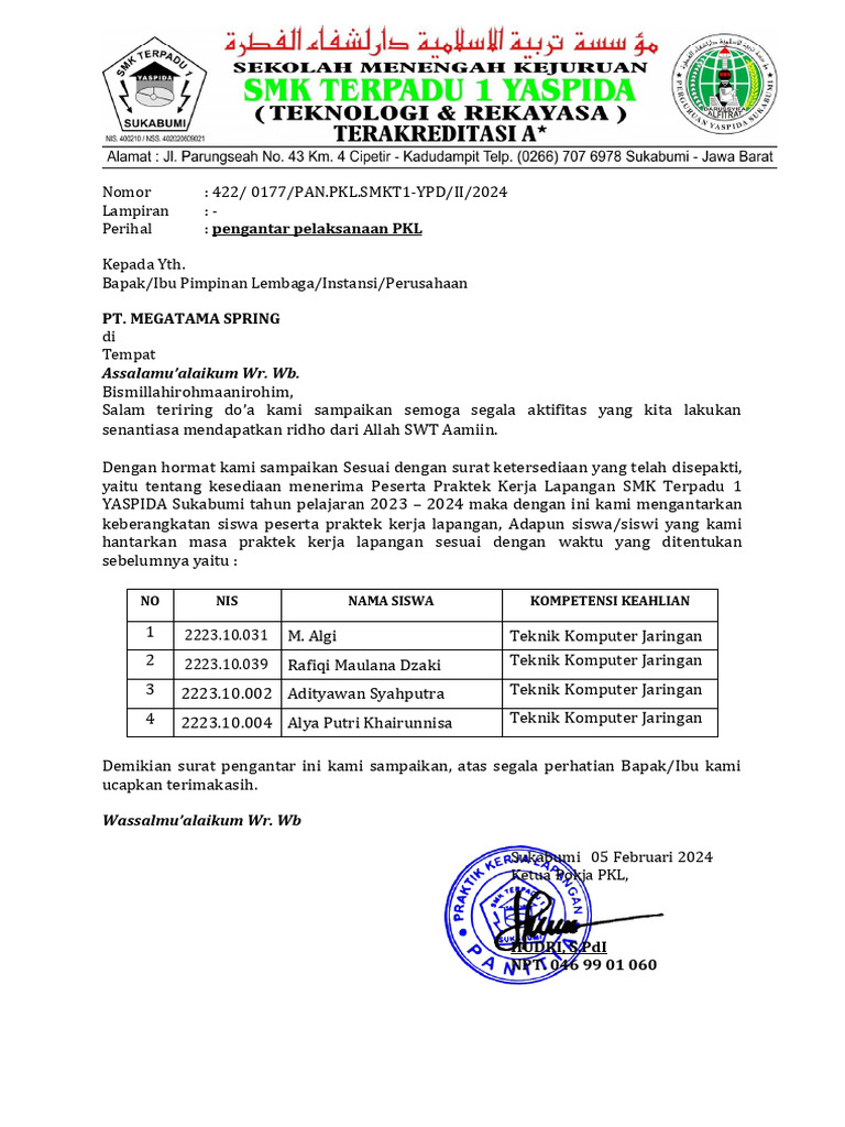 PT. Megatama Spring Pengantar | PDF