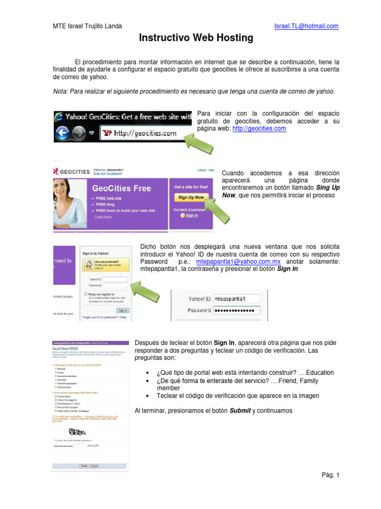 Instructivo Web Hosting | PDF | Archivo de computadora | Ventana (informática)