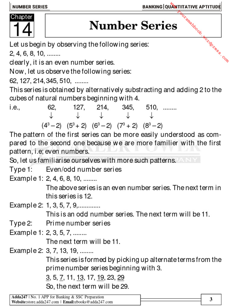 Number Series | PDF | Number Theory | Mathematical Concepts