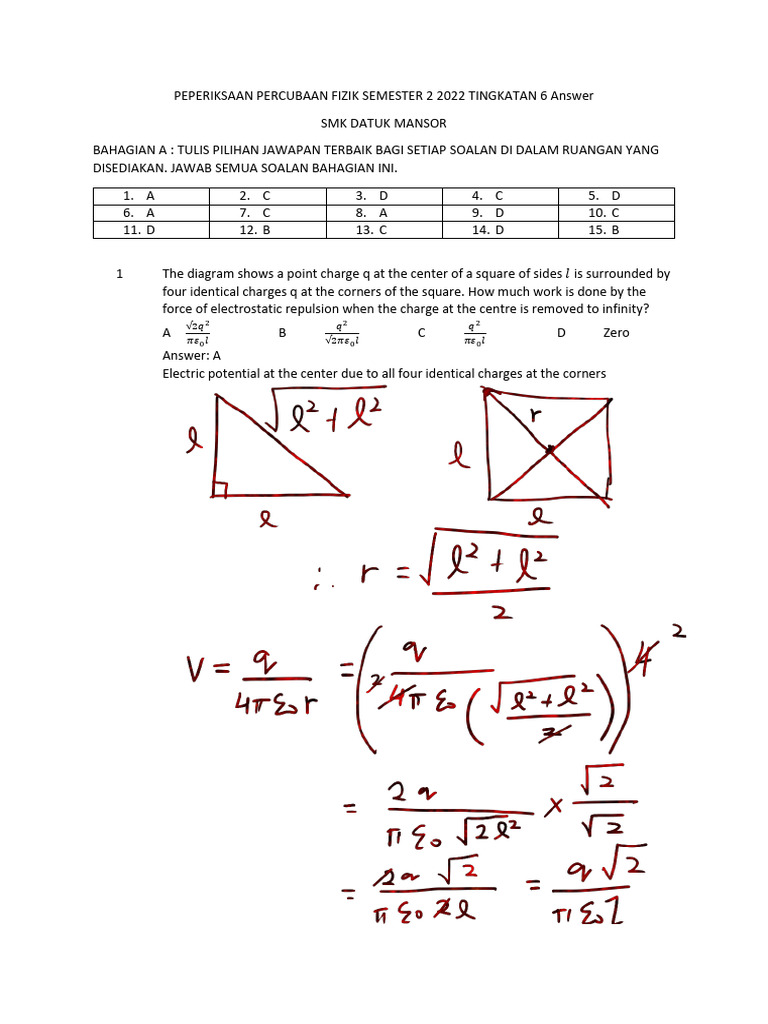 Trialstpm 2022 Dato Mansor P2 Answer | PDF | Capacitor | Magnetic Field