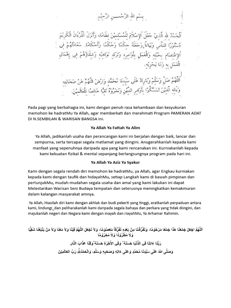 Pembacaan Doa untuk Program Warisan | PDF | Agama & Spiritualitas