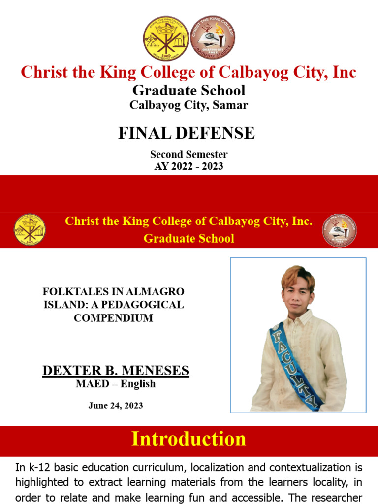 Updated Final Defense PPT Template | PDF | Folklore | Narrative