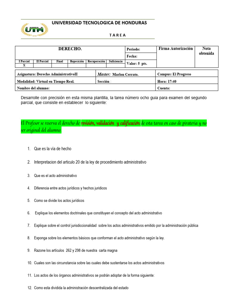 Tarea 8 (2 P) Guía Ex.2 | PDF | Administración Pública | Justicia