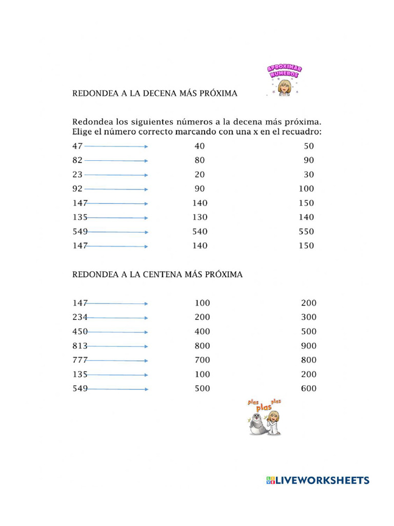 Redondeo Decenas y Centenas | PDF