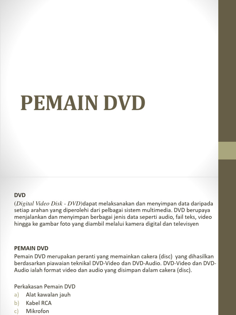 Fungsi dan Komponen Pemain DVD | PDF