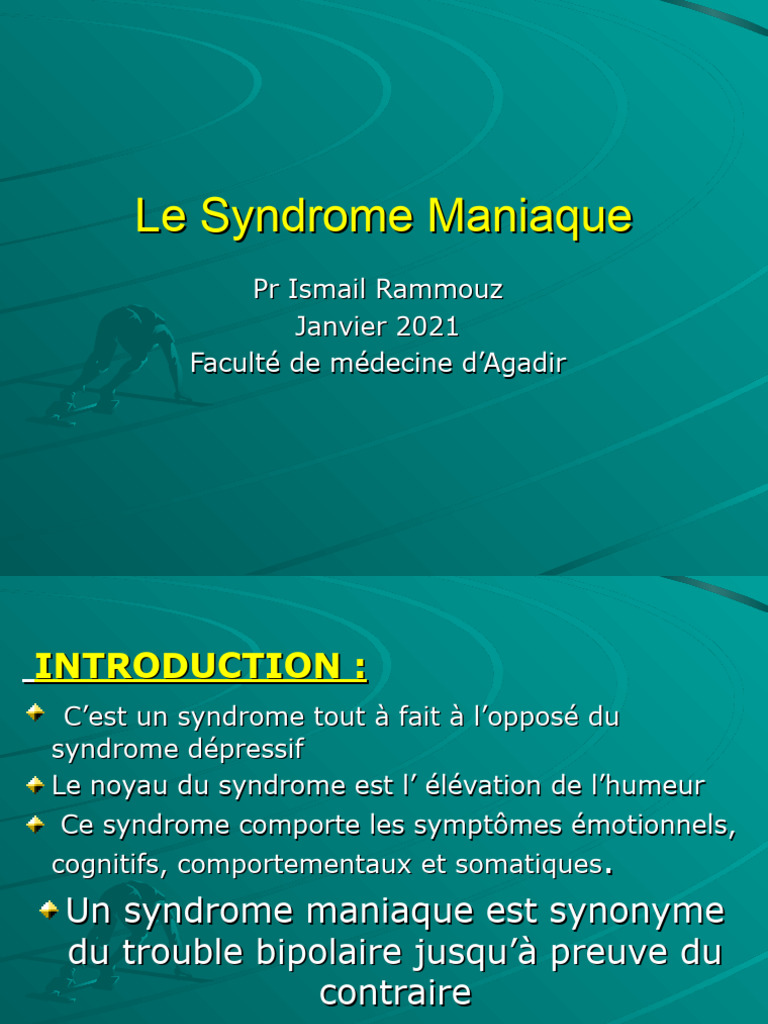 02-syndrome-maniaque-2021 | PDF | Manie | Santé mentale