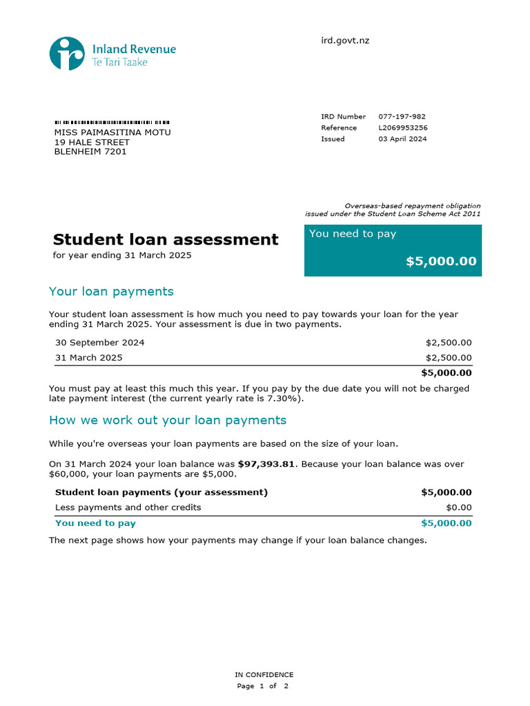 Student Loan Payment Assessment 2025 | PDF | Loans | Credit Card