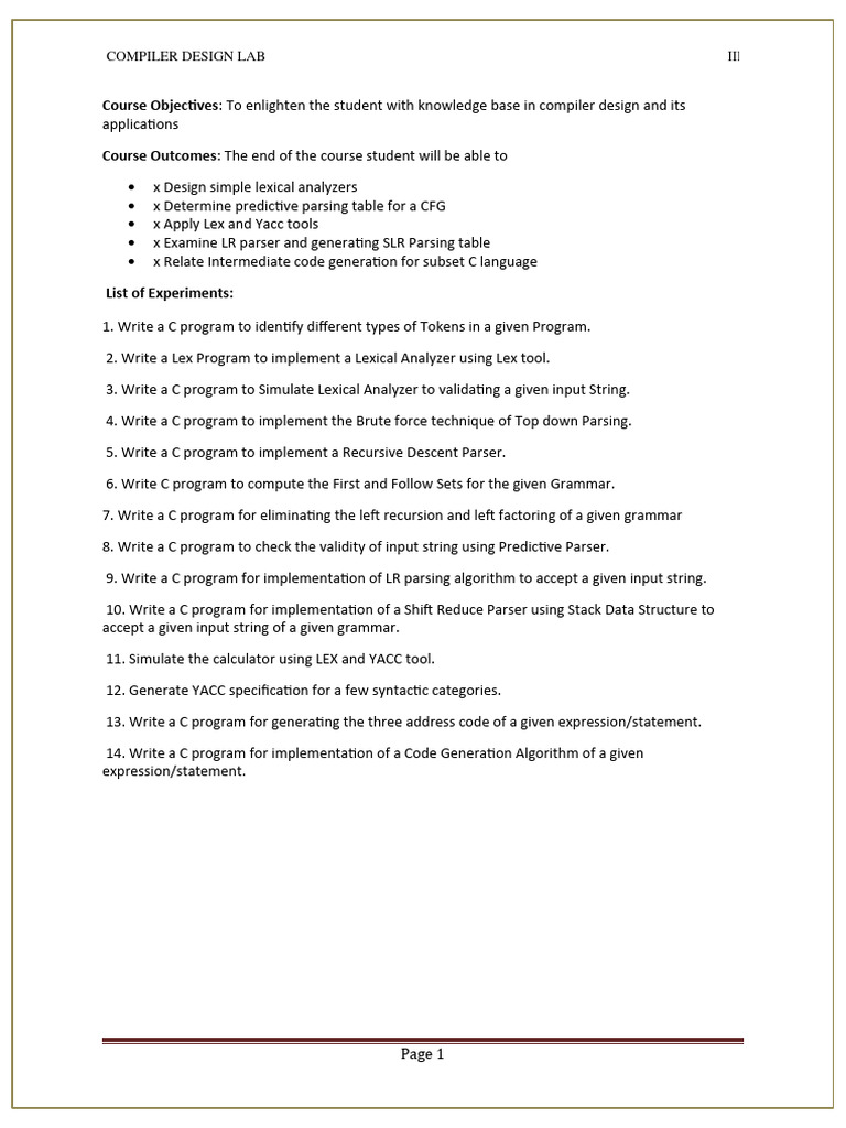 CD MANUAL | PDF | Parsing | Computer Program