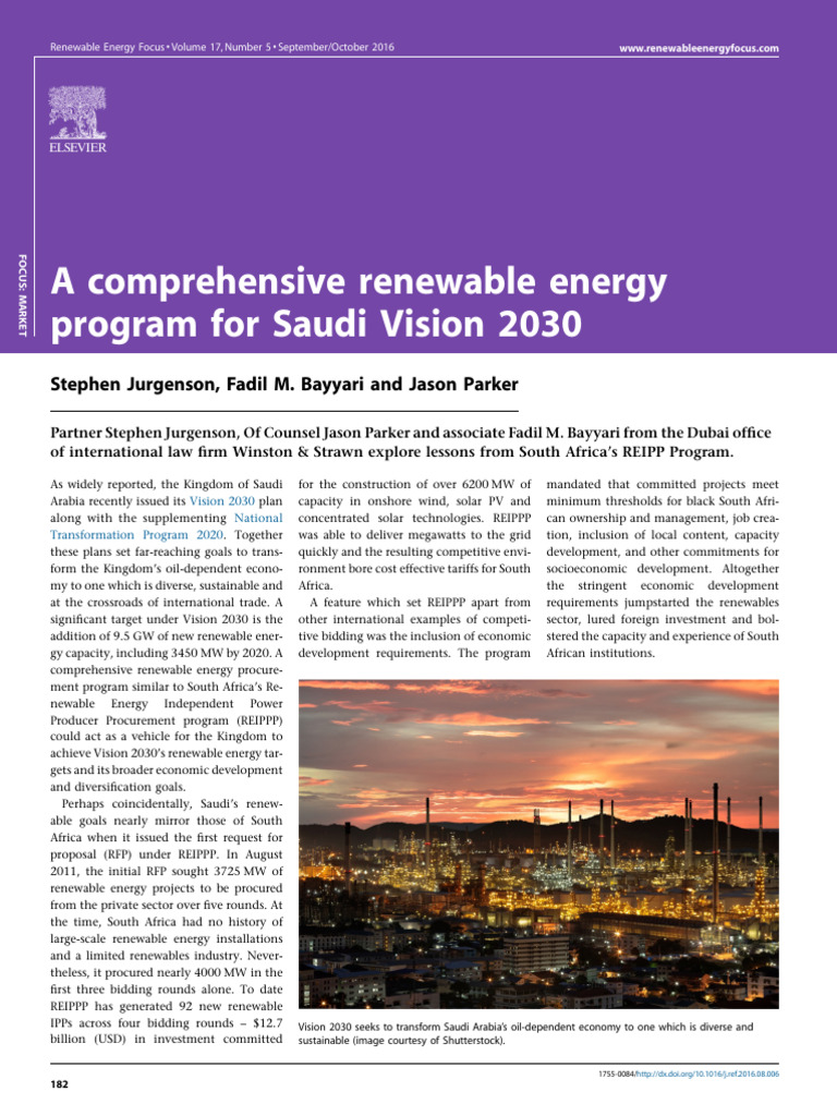 Acomprehensive renewable energy program for Saudi Vision 2030 | PDF ...
