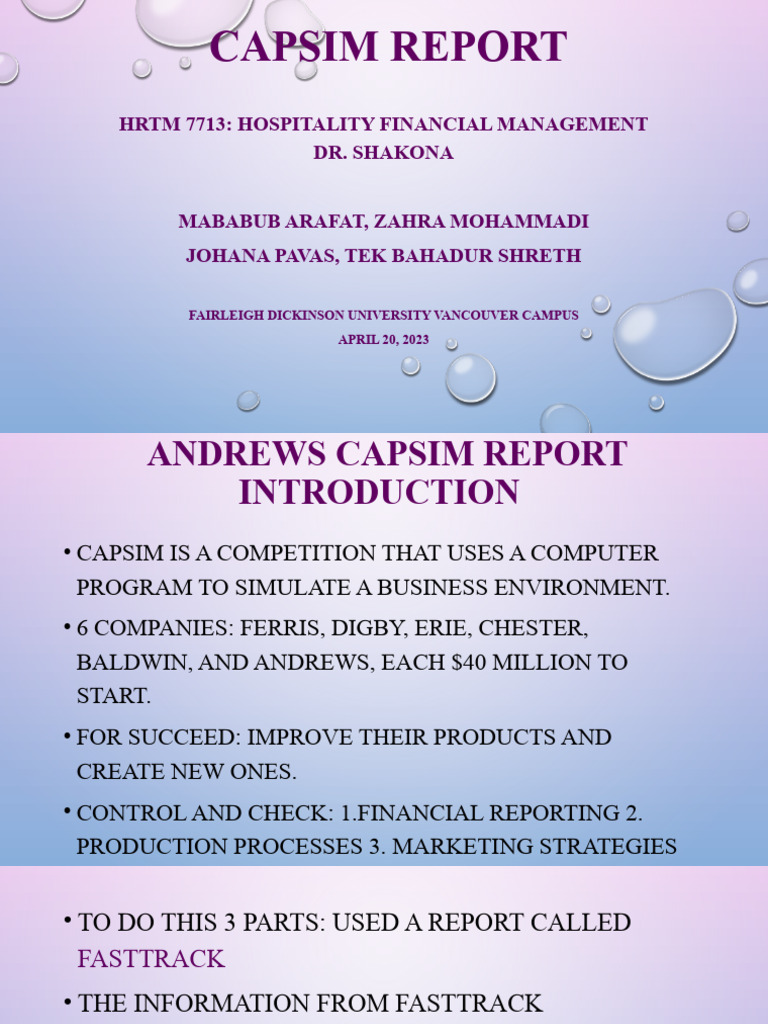 Capsim Andrew 1 | PDF | Research And Development | Financial Economics