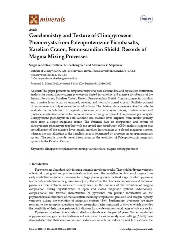 Geochemistry_and_Texture_of_Clinopyroxene_Phenocry | PDF | Magma ...