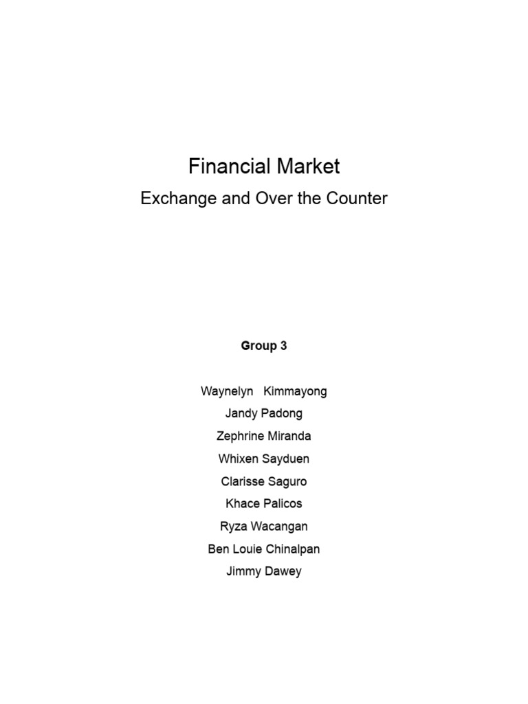 Financial Market | PDF | Stocks | Financial Markets