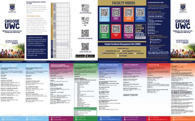 UWC 2025 Admission Requirements Overview | PDF | Bachelor Of Science ...