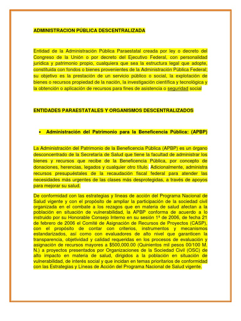 Administracion Pública Descentralizada | PDF | Presupuesto | Bancos
