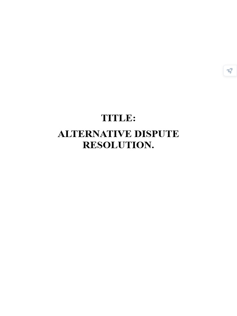 ADR Final | PDF | Alternative Dispute Resolution | Mediation