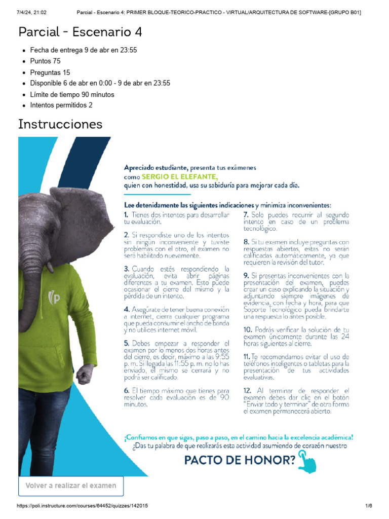 Parcial - Escenario 4 - PRIMER BLOQUE-TEORICO-PRACTICO - VIRTUAL - ARQUITECTURA DE SOFTWARE ...